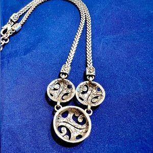 Brighton | Jewelry | Brighton Necklace Three Swirling Disks Silver ...